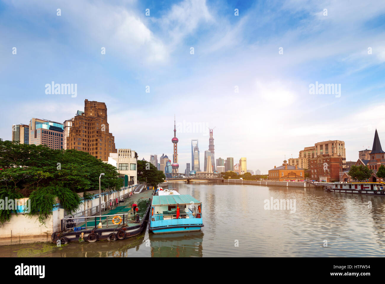 Modern city skyline shanghai hi-res stock photography and images - Alamy