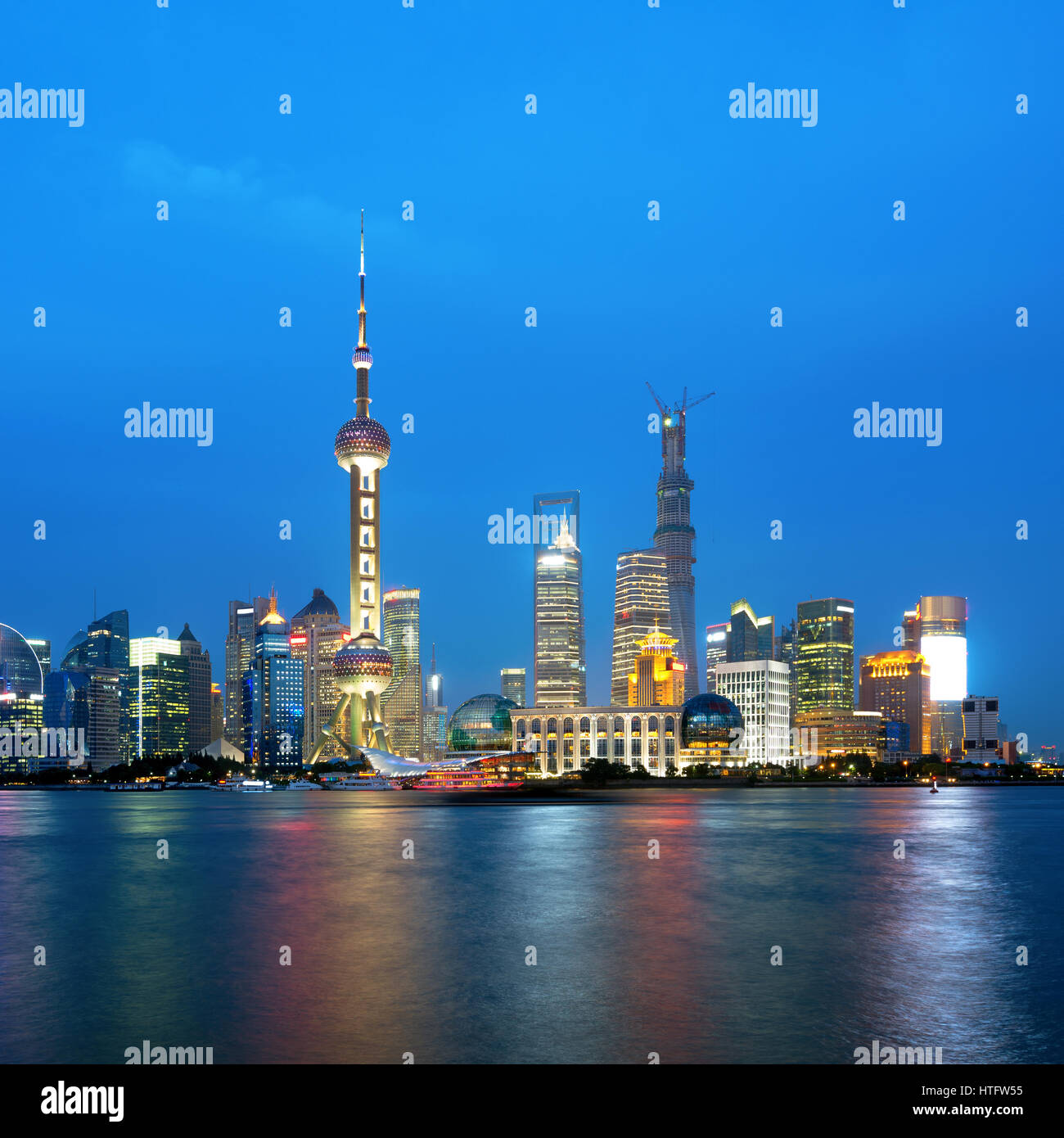 Beautiful Shanghai Pudong skyline at dusk Stock Photo - Alamy