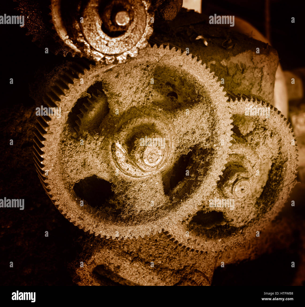 Old rusty gears, machinery parts at old metal factory Stock Photo - Alamy