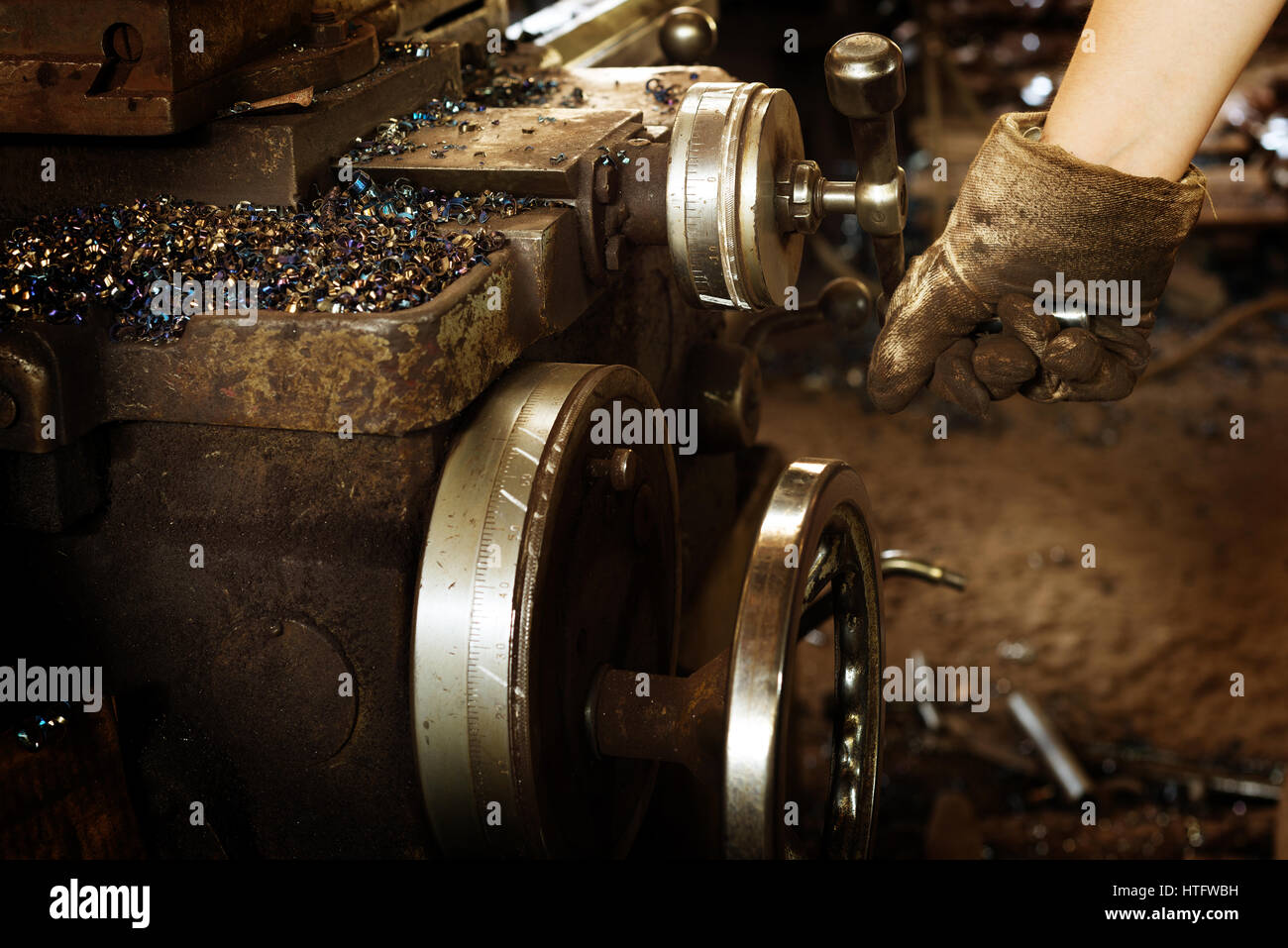 Details of a machine, old and used Stock Photo - Alamy