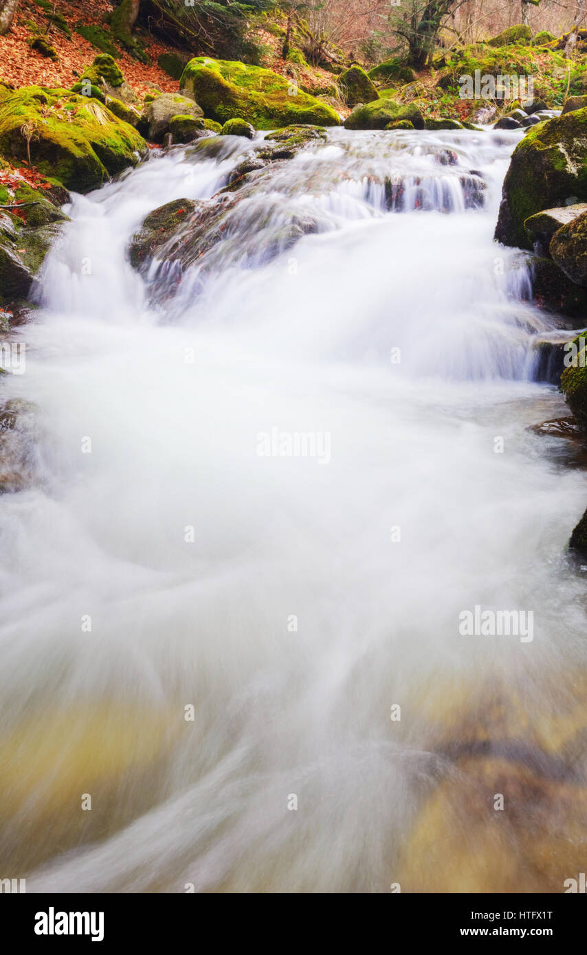Beautiful mountain waterfall Stock Photo - Alamy