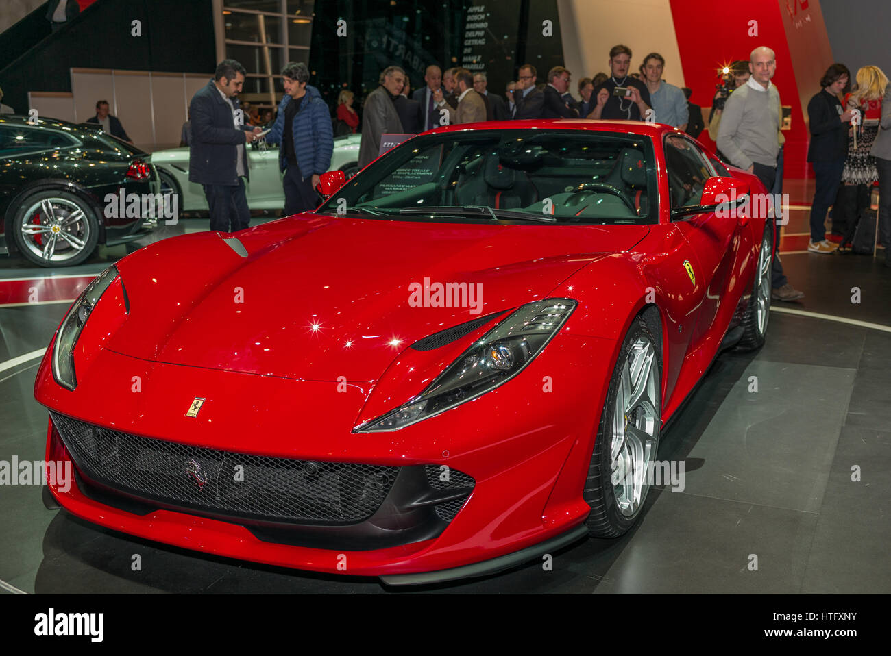 GENEVA, SWITZERLAND - MARCH 8, 2017: Launch of the 812 Superfast at the ...