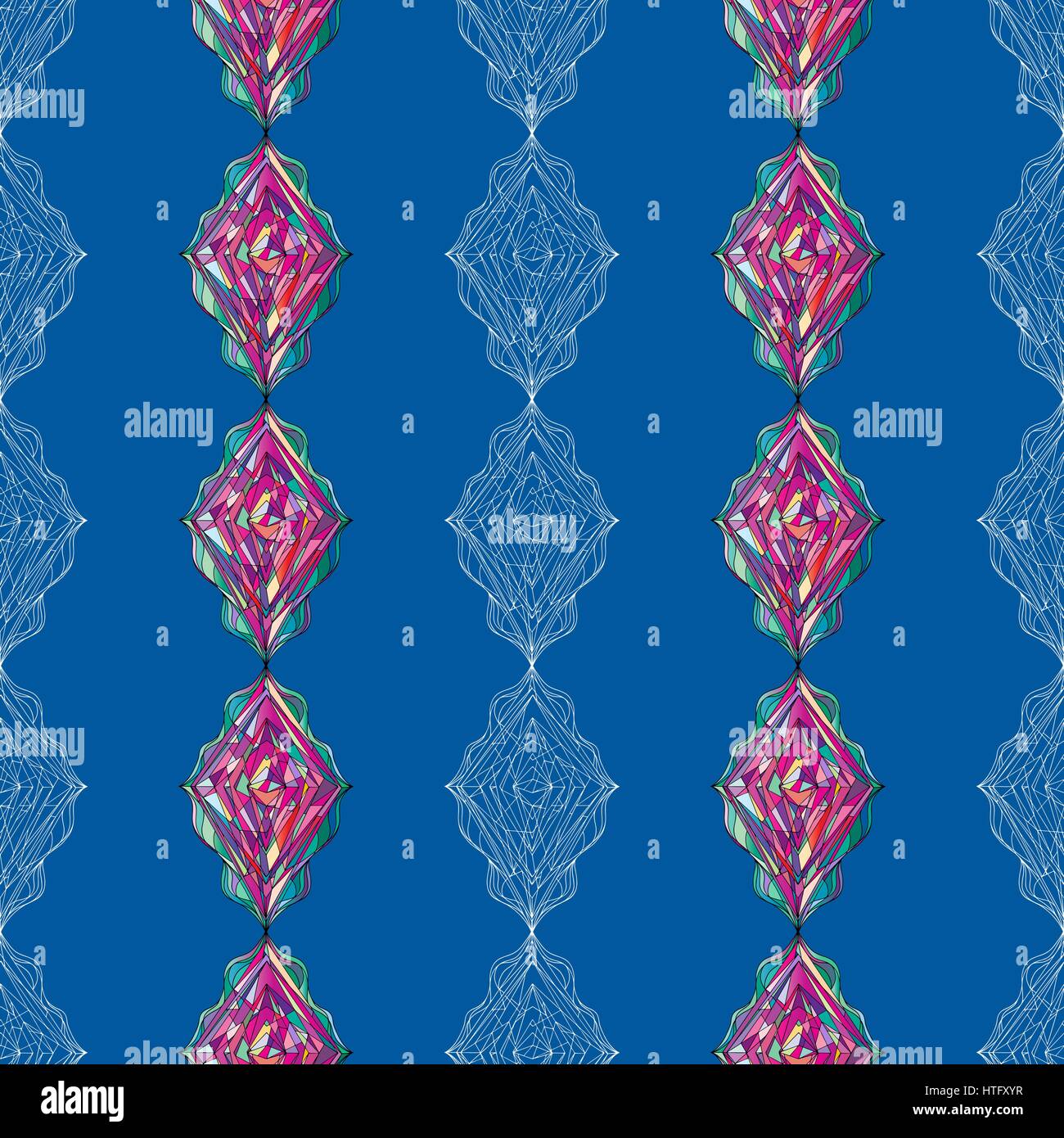 Hand Drawn Ornament Pattern Vector Geometric Tracery Seamless