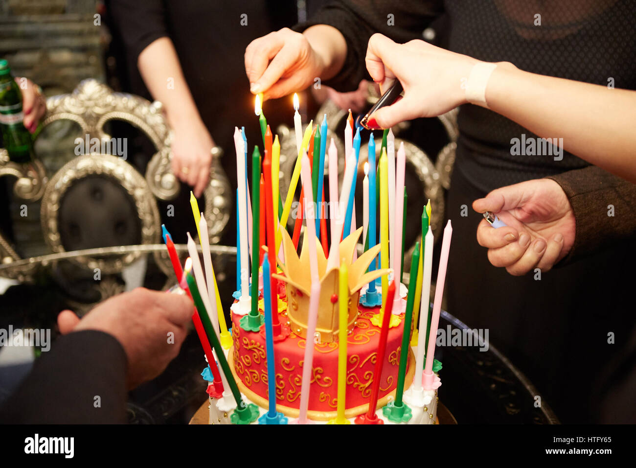 Blazing Amazing Birthday Candles. Happy Birthday party Stock Photo - Alamy