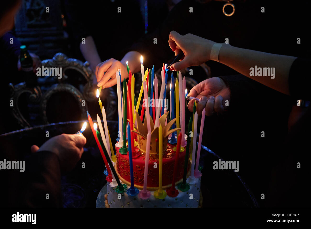 Blazing Amazing Birthday Candles. Happy Birthday party Stock Photo - Alamy