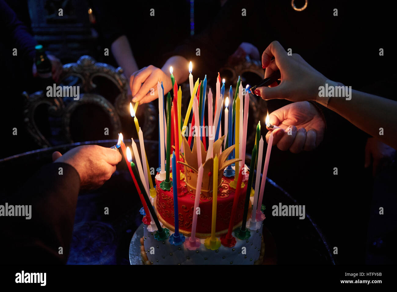 Blazing Amazing Birthday Candles. Happy Birthday party Stock Photo - Alamy