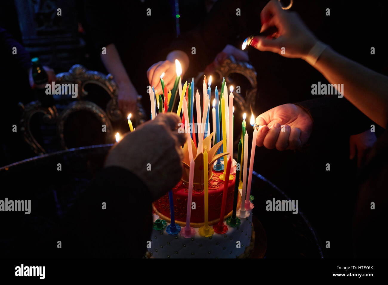 Blazing Amazing Birthday Candles. Happy Birthday party Stock Photo - Alamy
