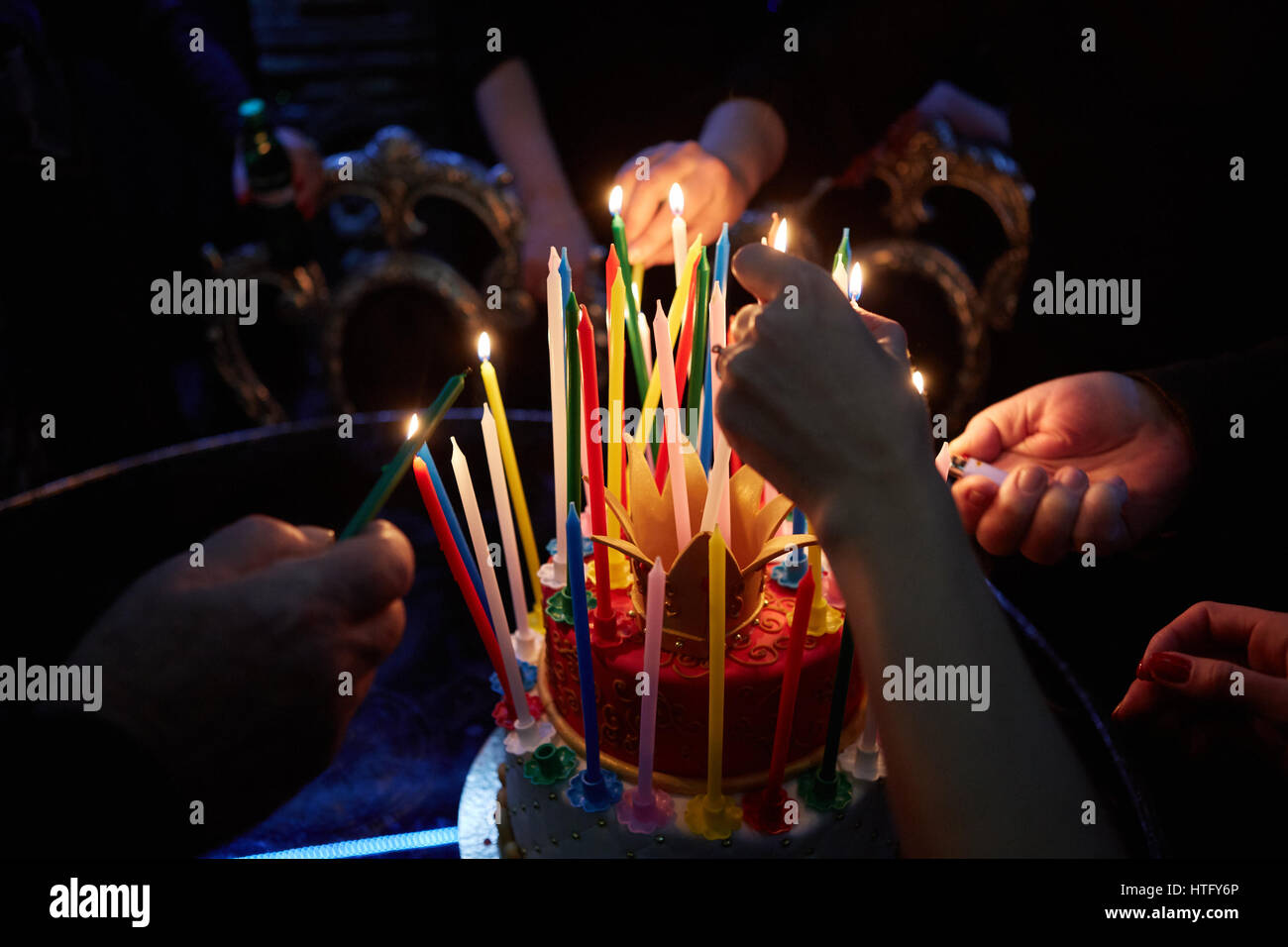 Blazing Amazing Birthday Candles. Happy Birthday party Stock Photo - Alamy