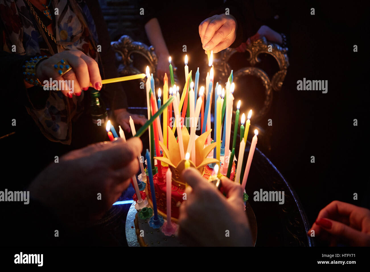 Blazing Amazing Birthday Candles. Happy Birthday party Stock Photo - Alamy