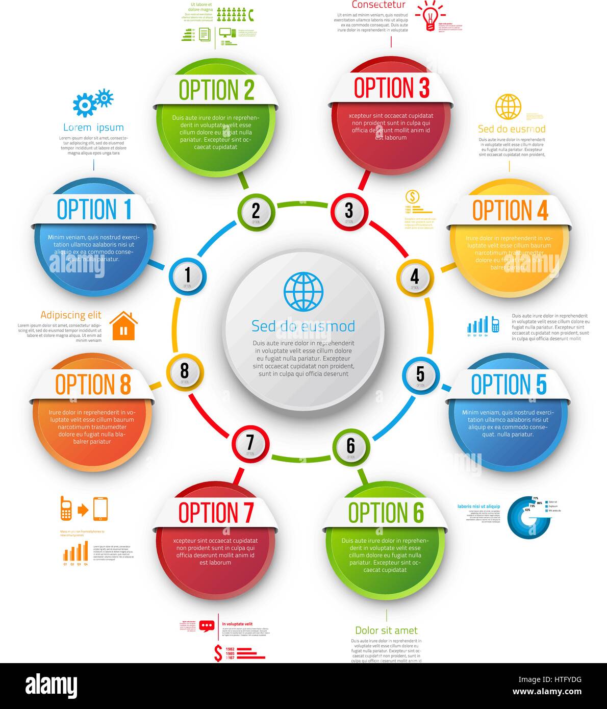 Infographics banner circle step Cut Out Stock Images & Pictures - Alamy