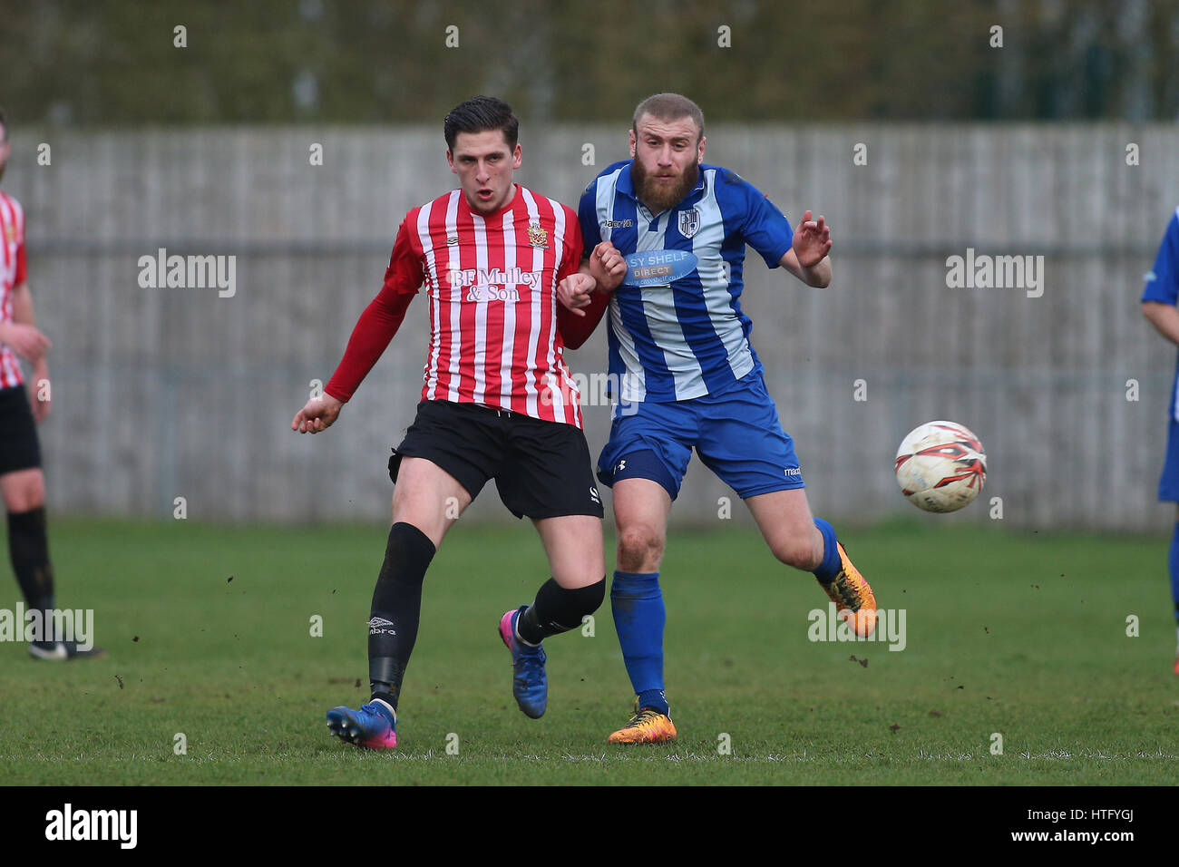 Jed Chouman of Hornchurch and Murat Karagul of Ware during Ware vs AFC ...