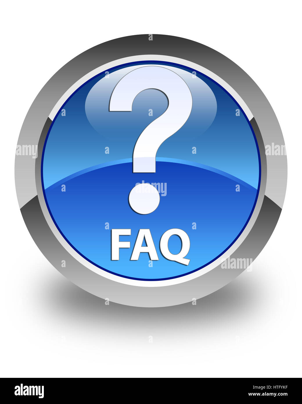 Faq (question icon) isolated on glossy blue round button abstract ...