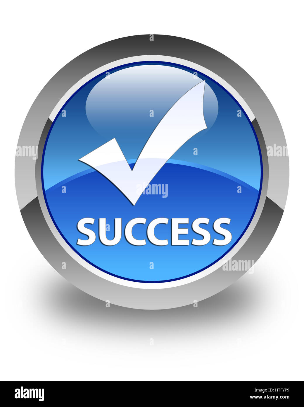 Success (validate icon) isolated on glossy blue round button abstract ...