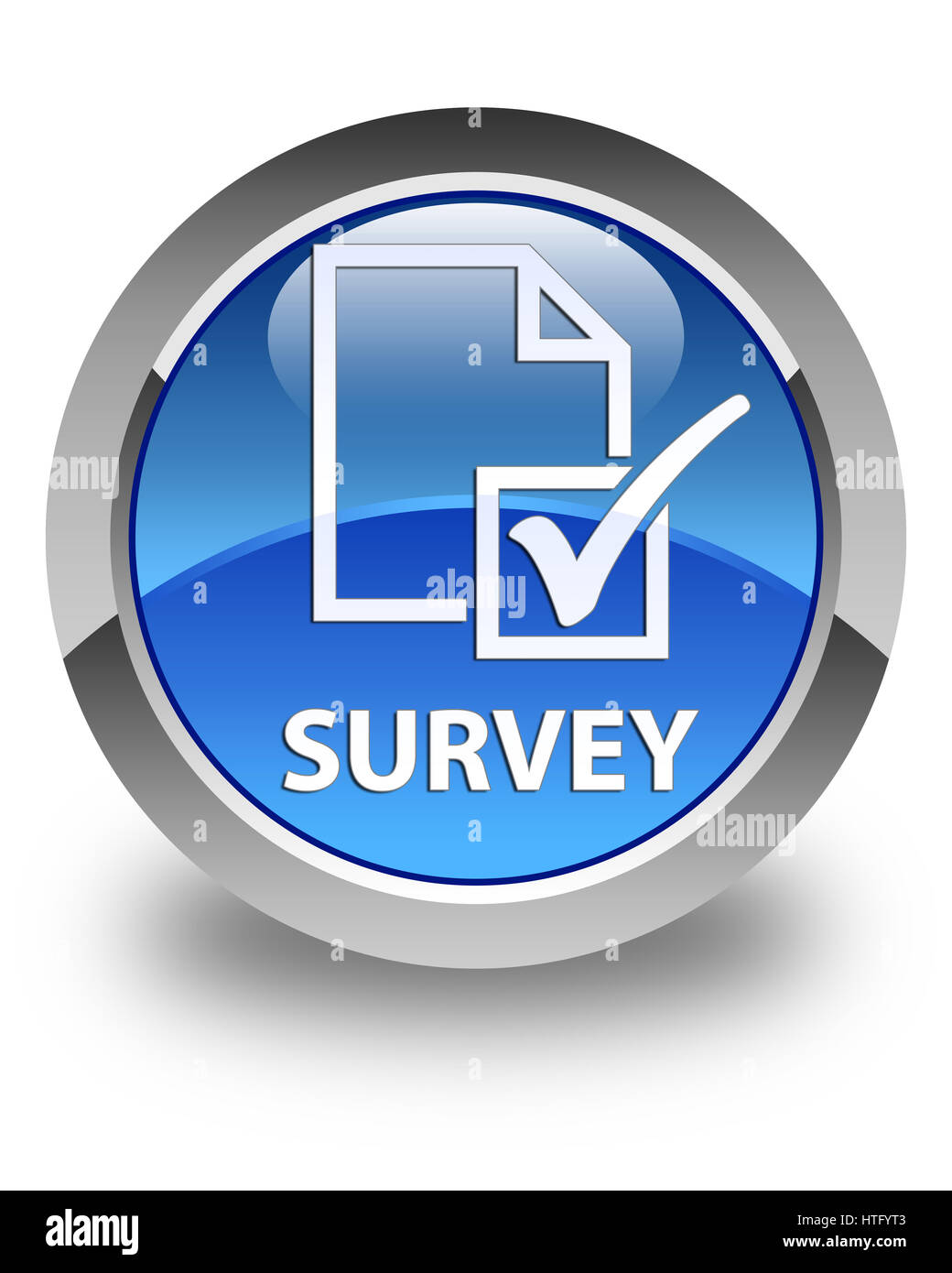 Survey isolated on glossy blue round button abstract illustration Stock ...