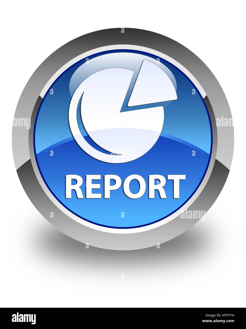 Report (graph icon) isolated on glossy blue round button abstract ...