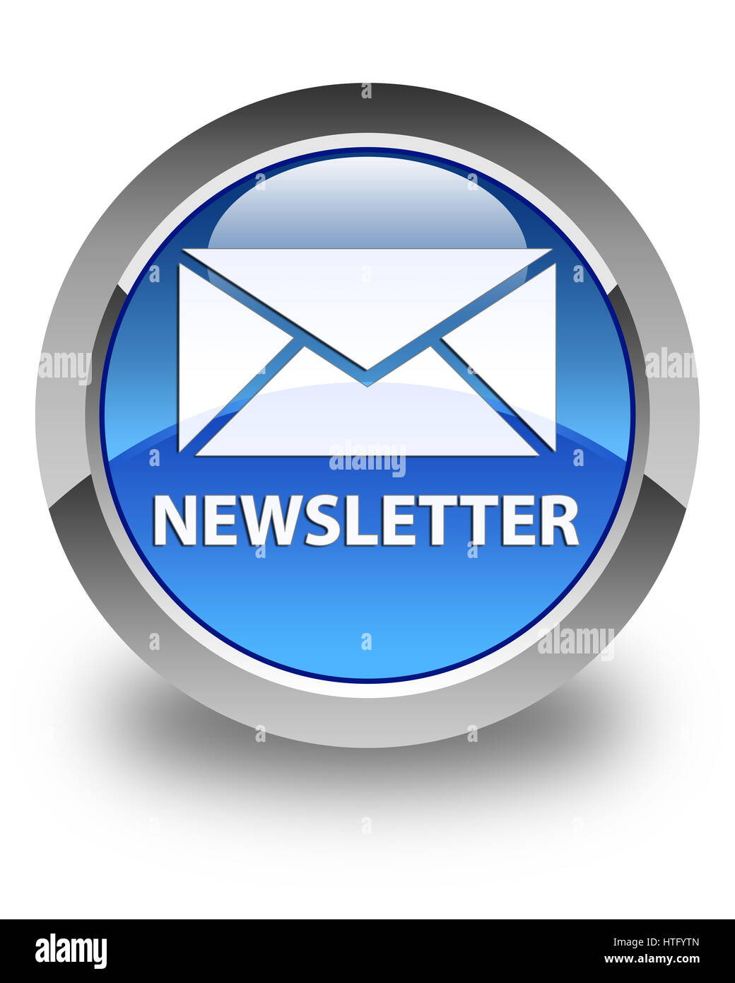 Newsletter isolated on glossy blue round button abstract illustration ...