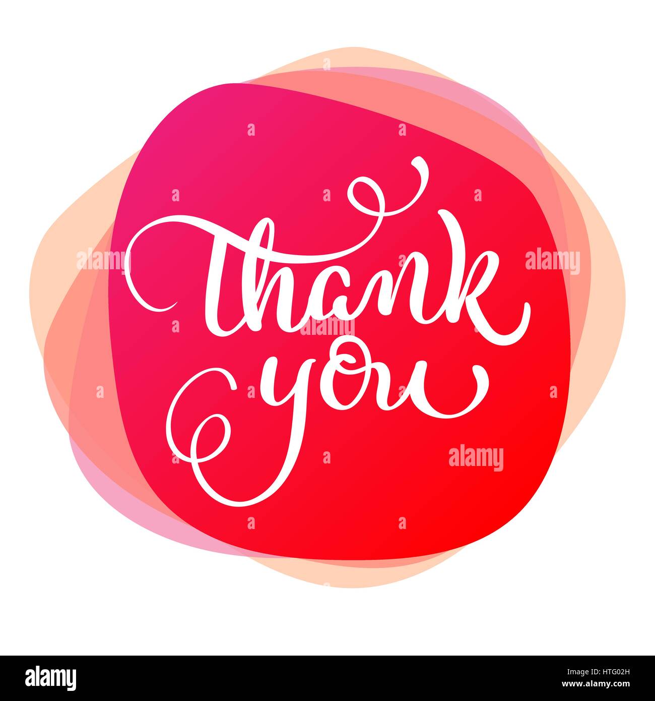 text thank you on red background. Calligraphy lettering Vector ...