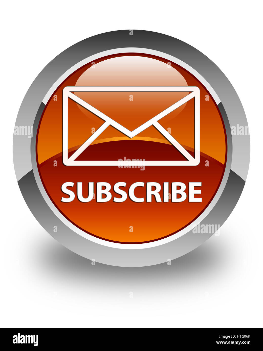 Email icon glossy brown round hi-res stock photography and images - Alamy