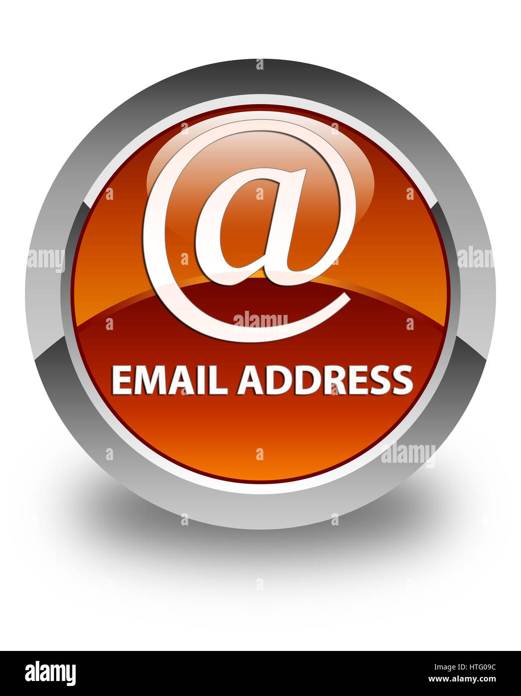 Email address isolated on glossy brown round button abstract ...