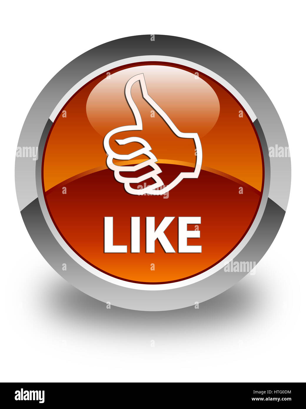 Like isolated on glossy brown round button abstract illustration Stock ...
