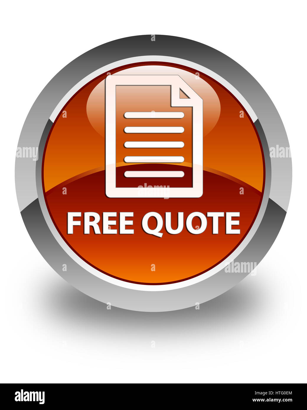 Free quote (page icon) isolated on glossy brown round button abstract ...