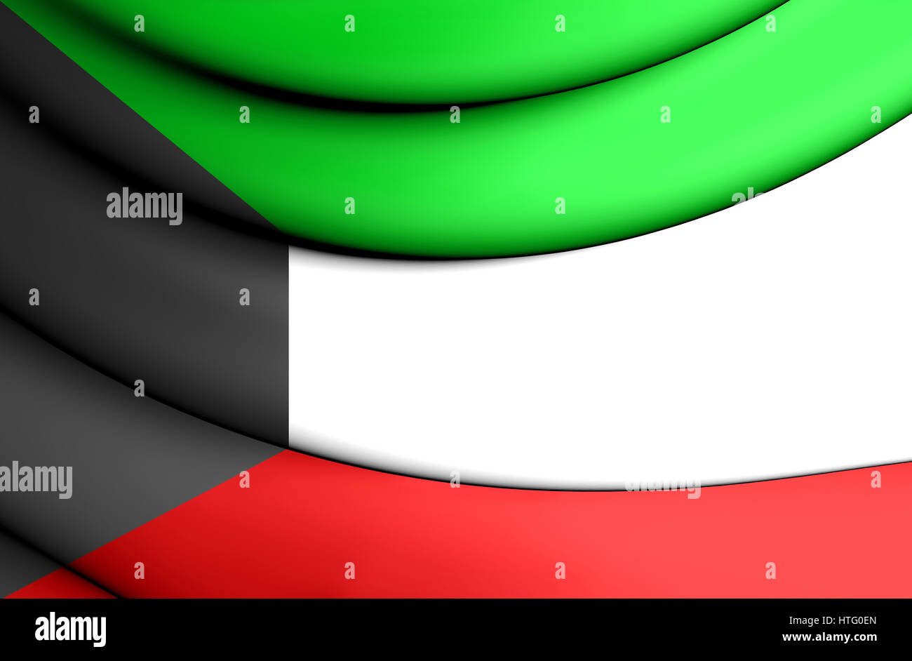 3D Flag of the Kuwait. 3D Illustration Stock Photo - Alamy