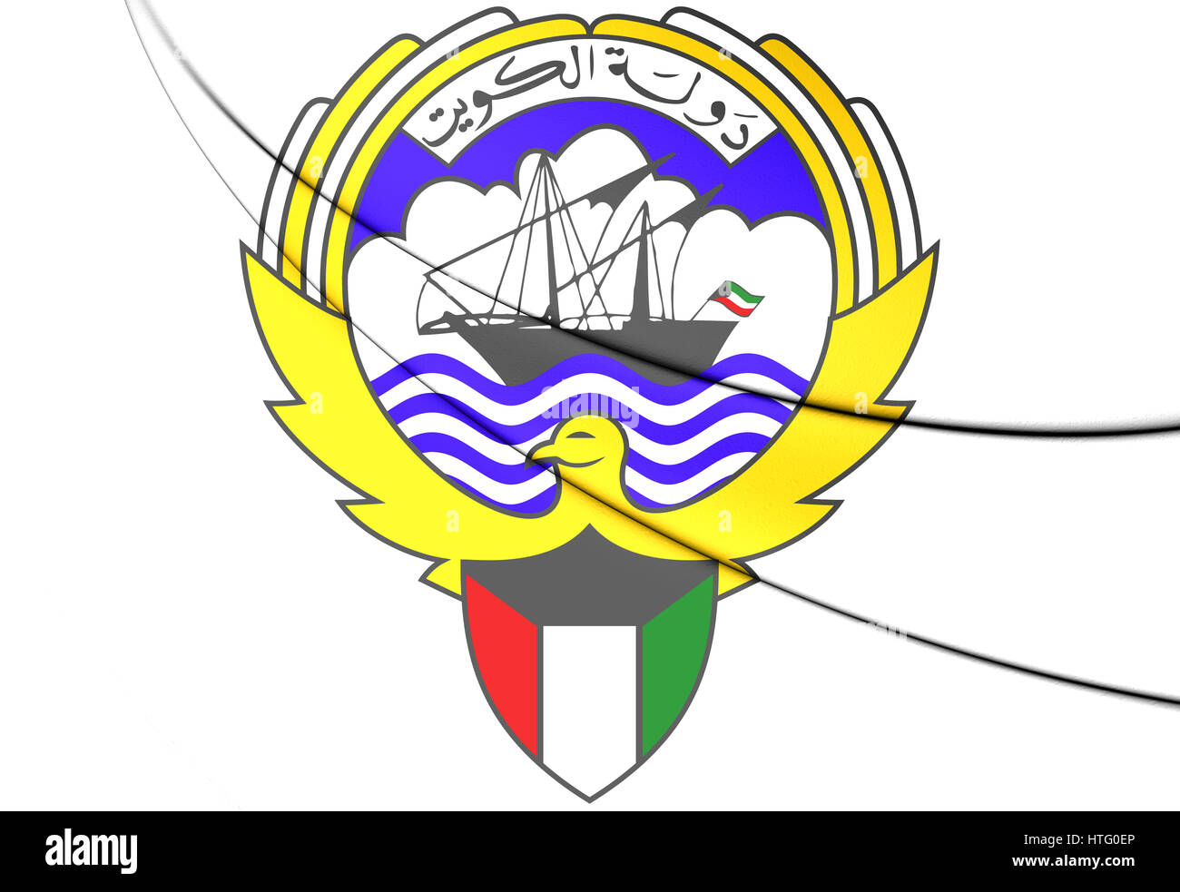 Kuwait Coat of Arms. 3D Illustration Stock Photo - Alamy