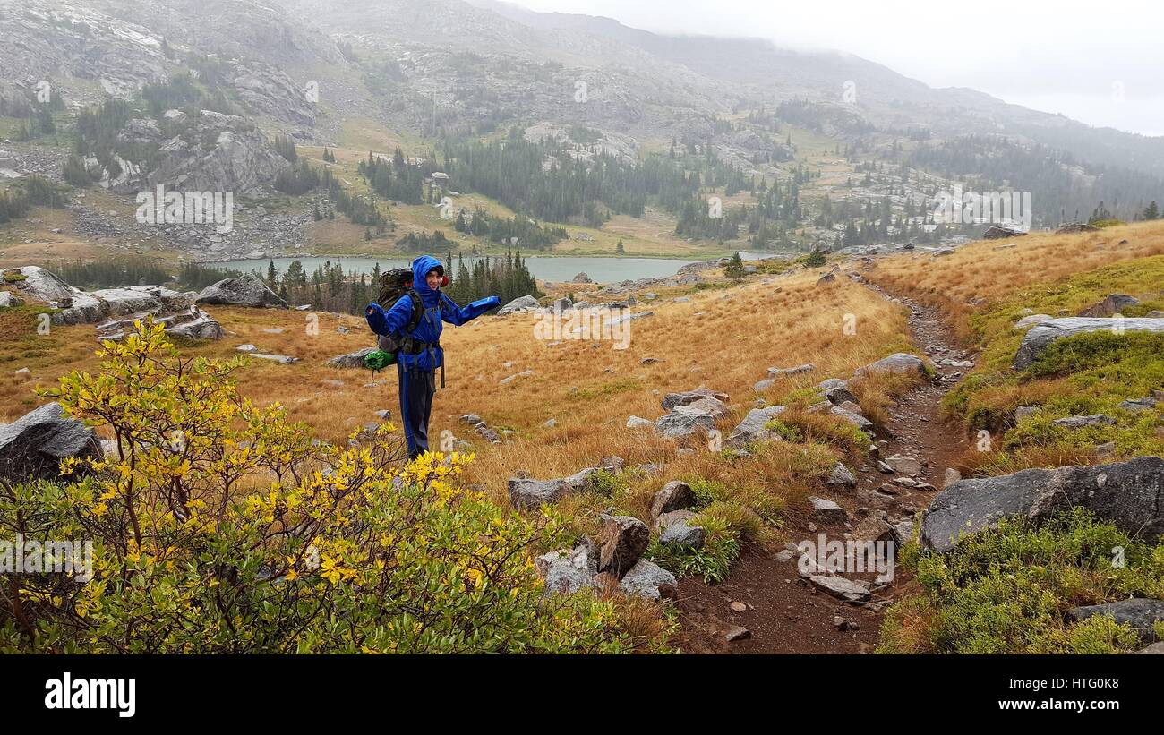Hiking in the Rain Stock Photo - Alamy