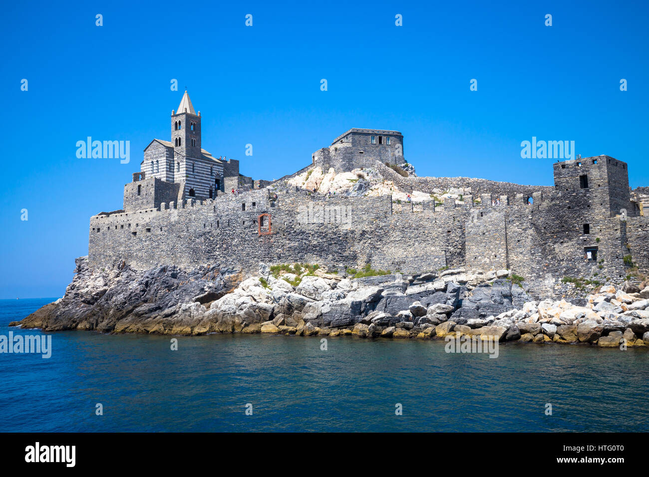 Bright colors in this panorama from the sea of San Pietro Church in ...
