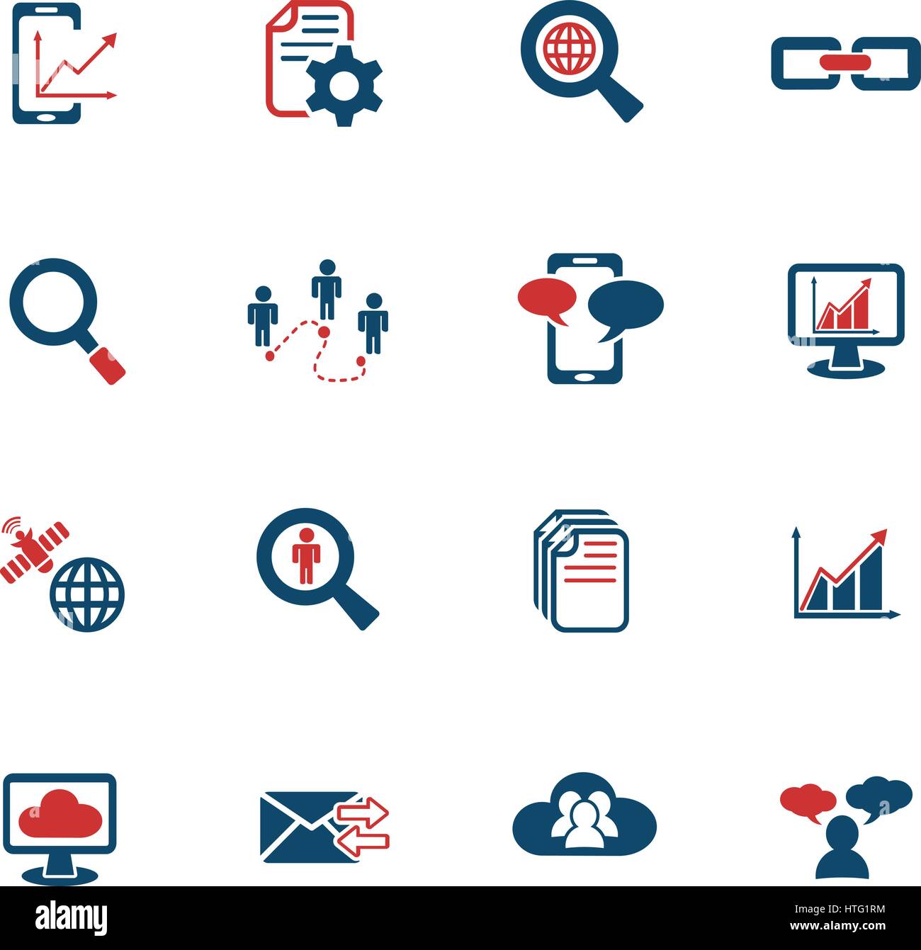 data analytic and social network web icons for user interface design Stock Vector Image & Art ...