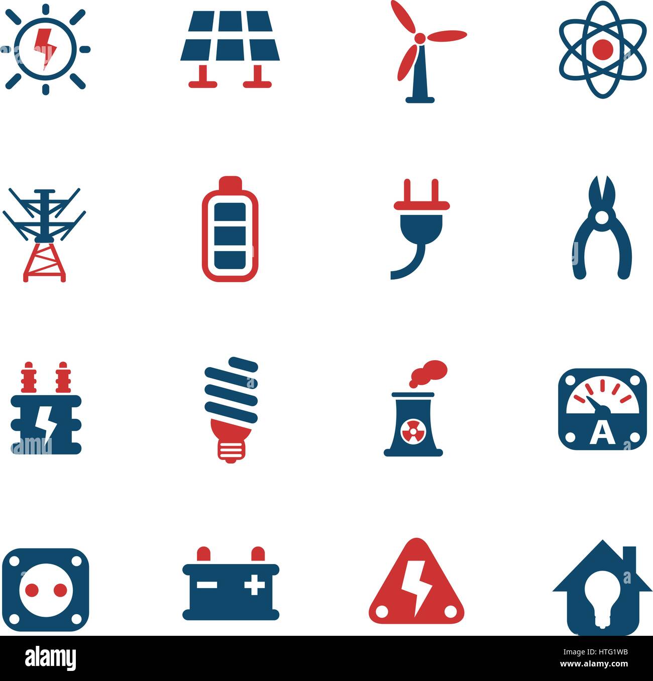 electricity web icons for user interface design Stock Vector Image ...
