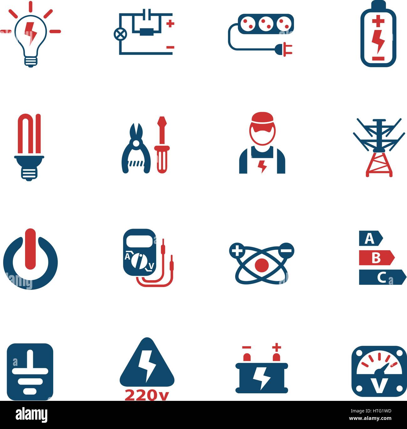 electricity web icons for user interface design Stock Vector Image ...