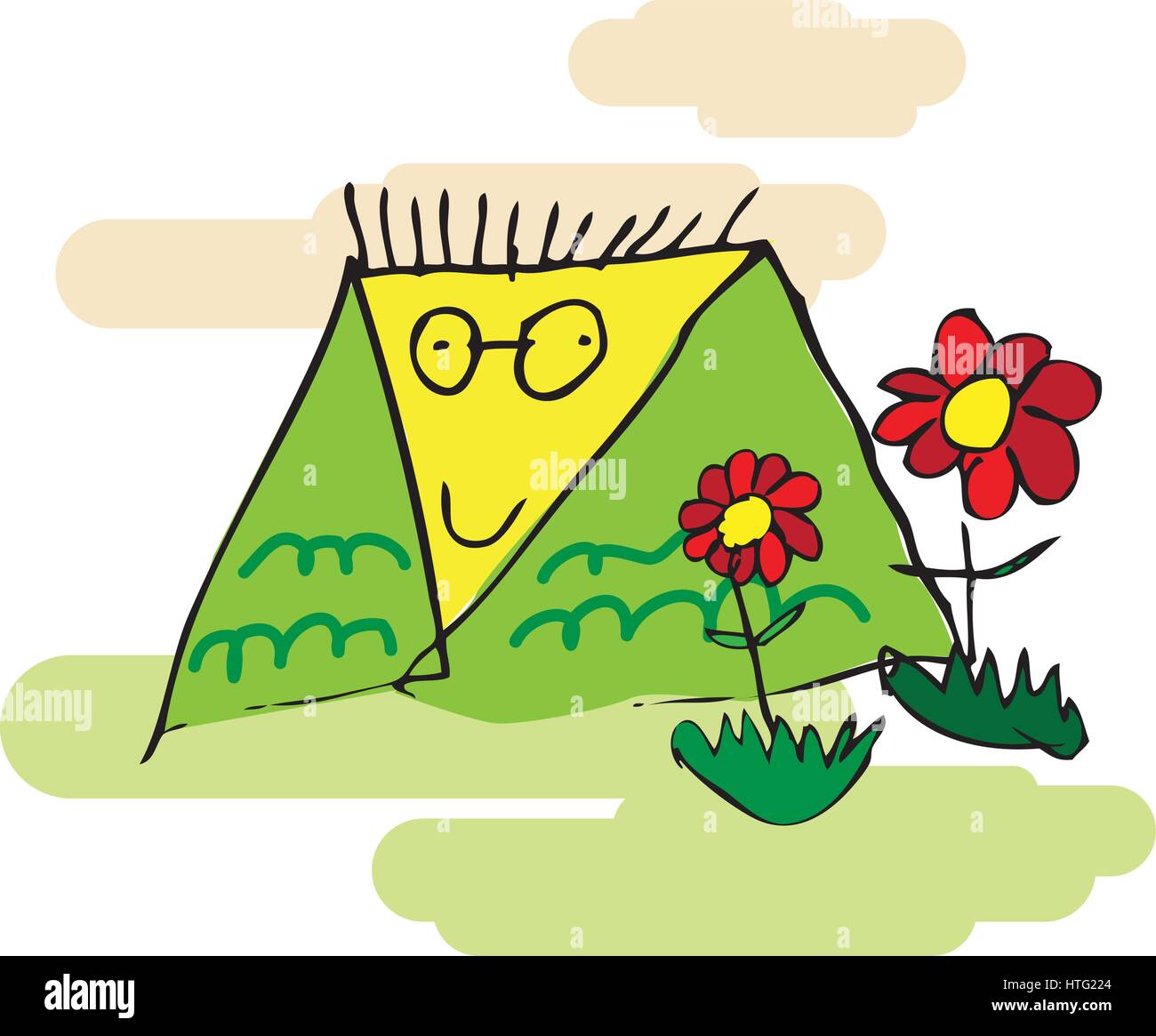 Bright Sunny Day for Children Book Illustration as EPS 10 Fiile Stock ...