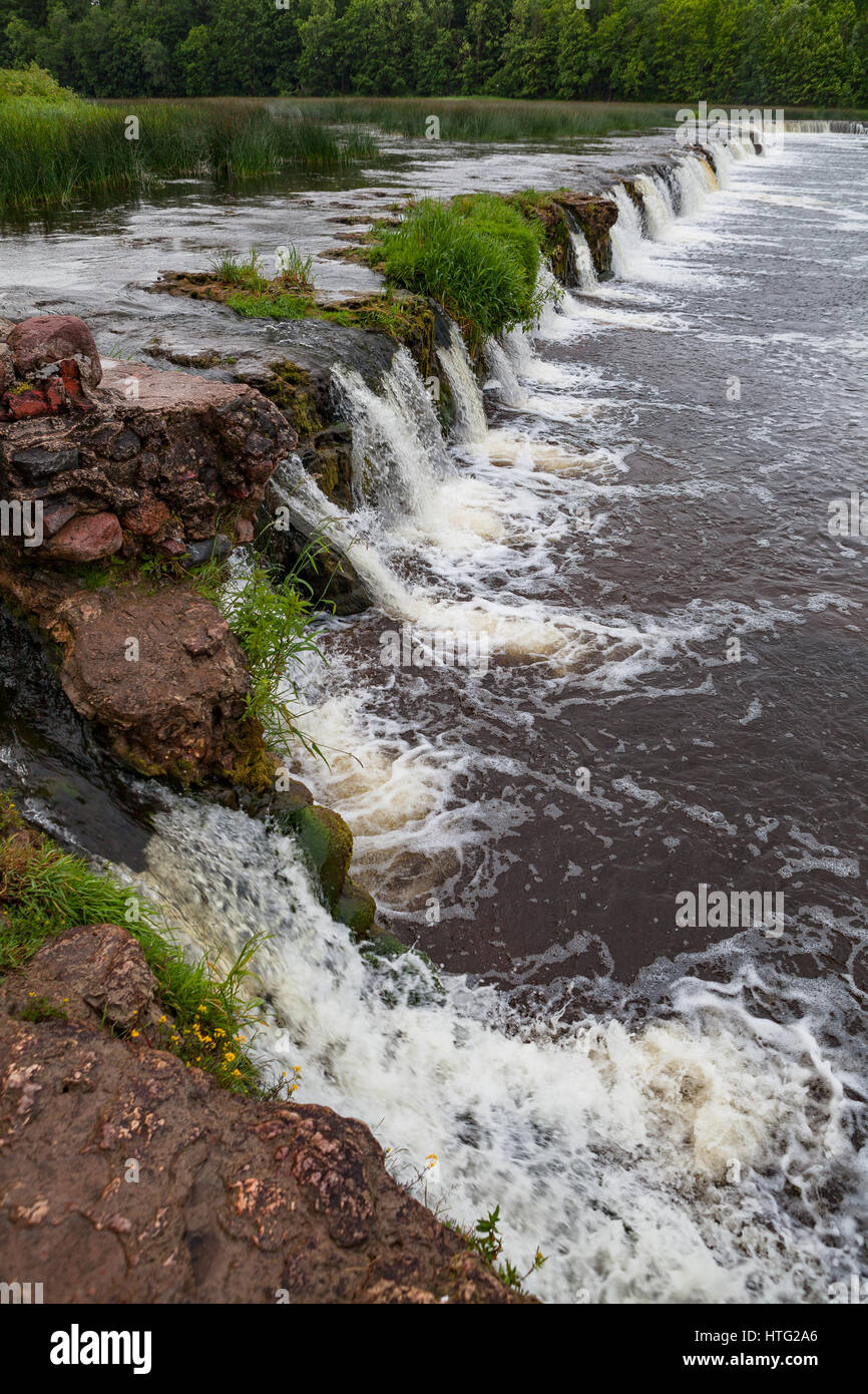 Venta waterfall near Kuldiga, Latvia. The widest waterfall in the ...