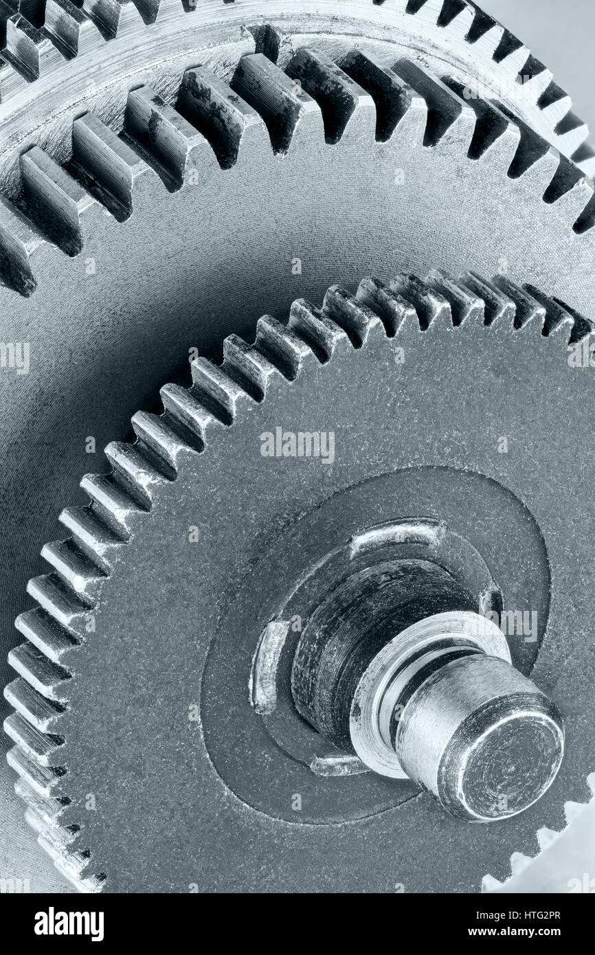 metal industrial gear cogwheel for machinery closeup view Stock Photo ...