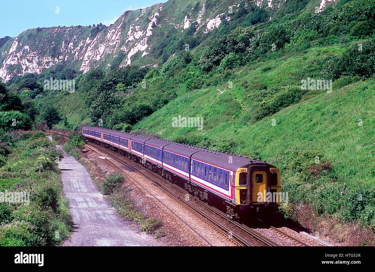 Network SouthEast service formed of Mk 1 slam door coaching stock ...