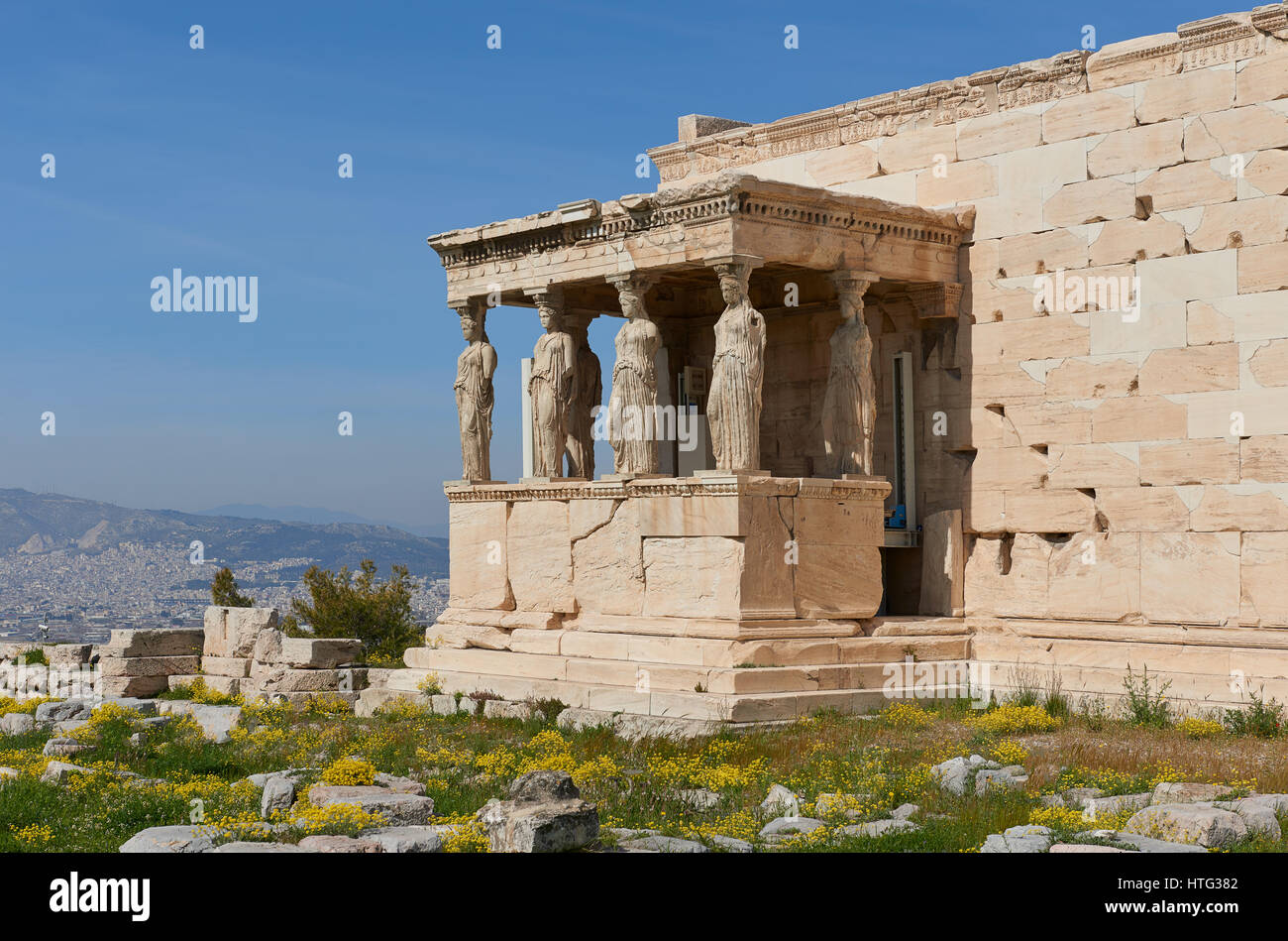 Caryatids at Acropolis of Athens Stock Photo - Alamy