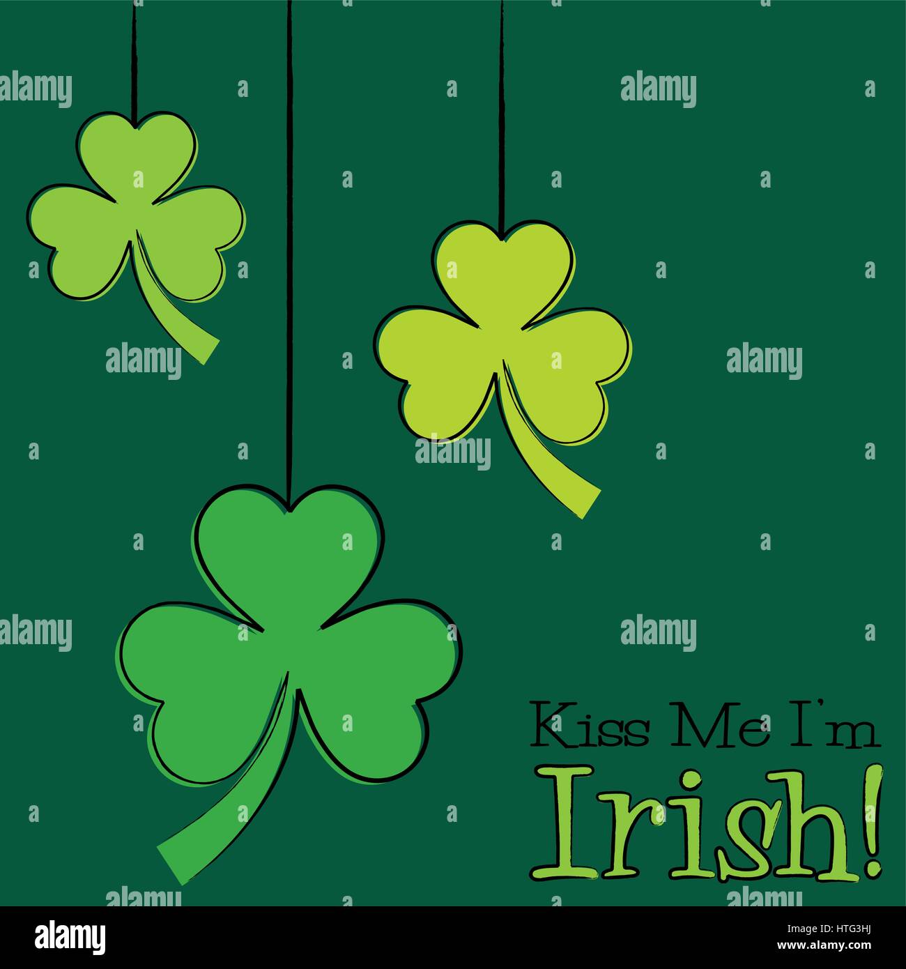 Hand drawn shamrock St Patrick's Day card in vector format Stock Vector ...