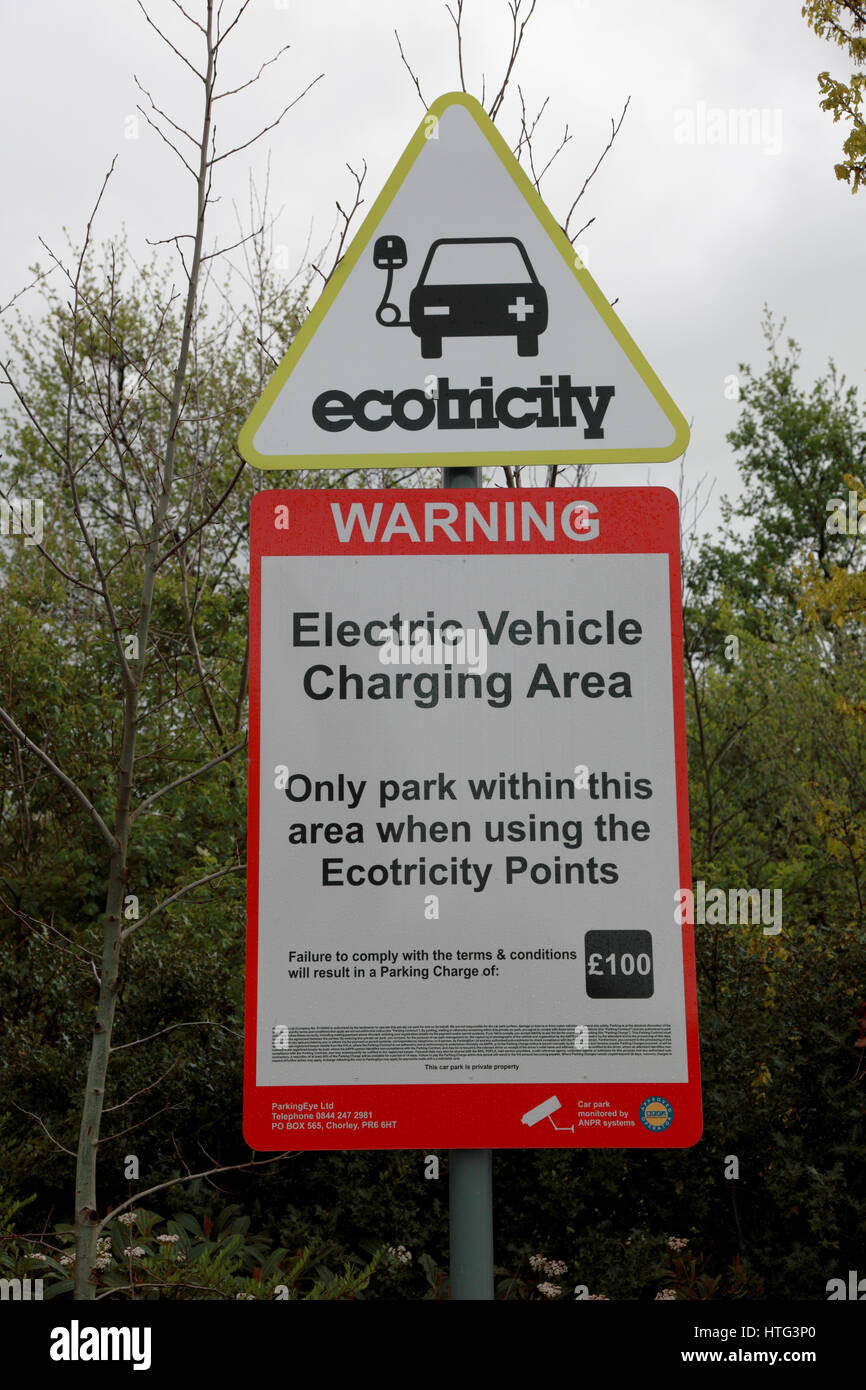An ecotricity electric vehicle charging point sign Stock Photo - Alamy