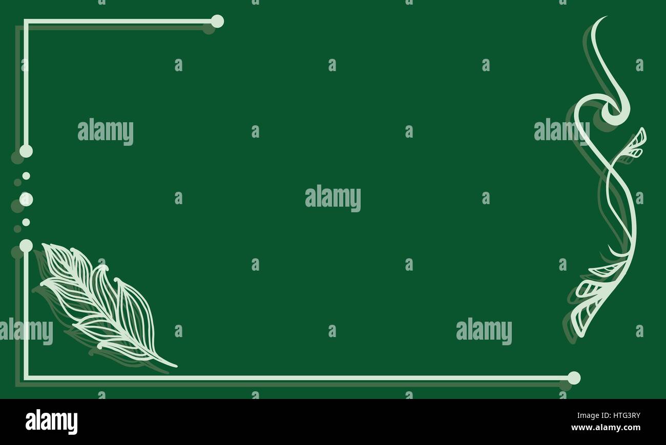 Vector ornate line art frame with feather. Outline elements for ...