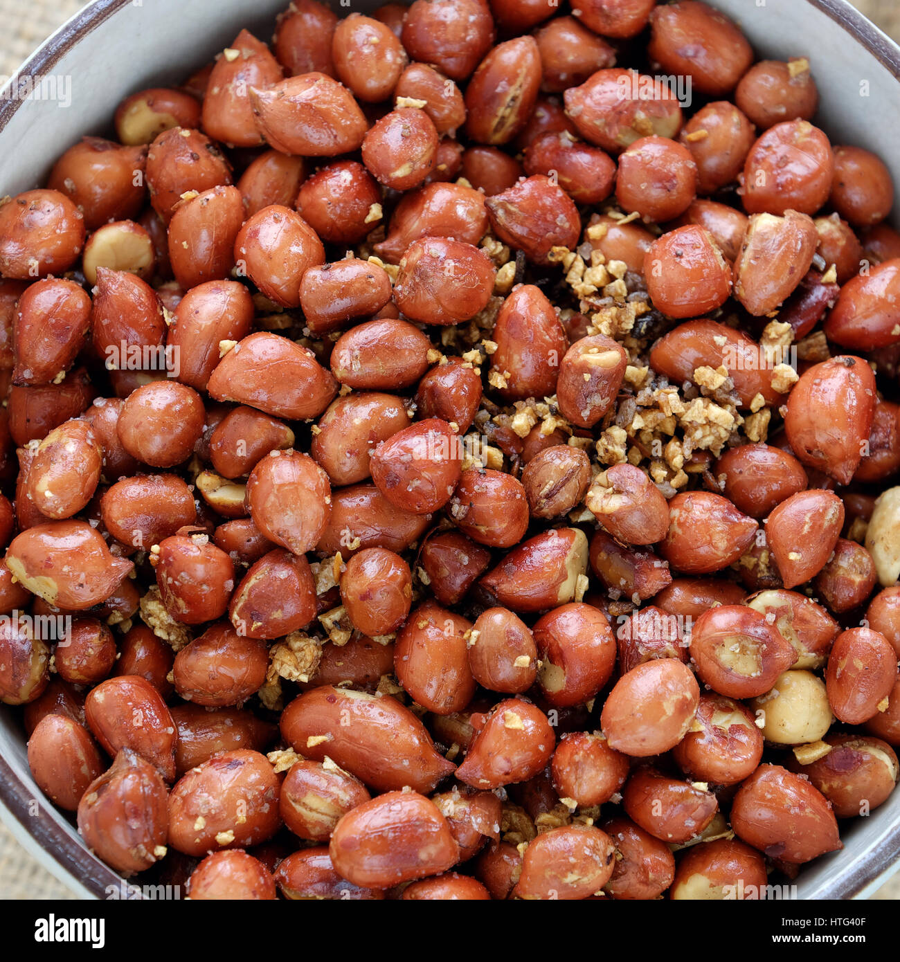 Vietnamese snack food, roasted peanut with red hot pepper, garlic, salt ...