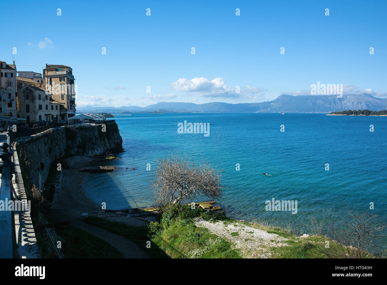 Beautiful landscape of Kerkyra Town, capital city of Corfu Island ...
