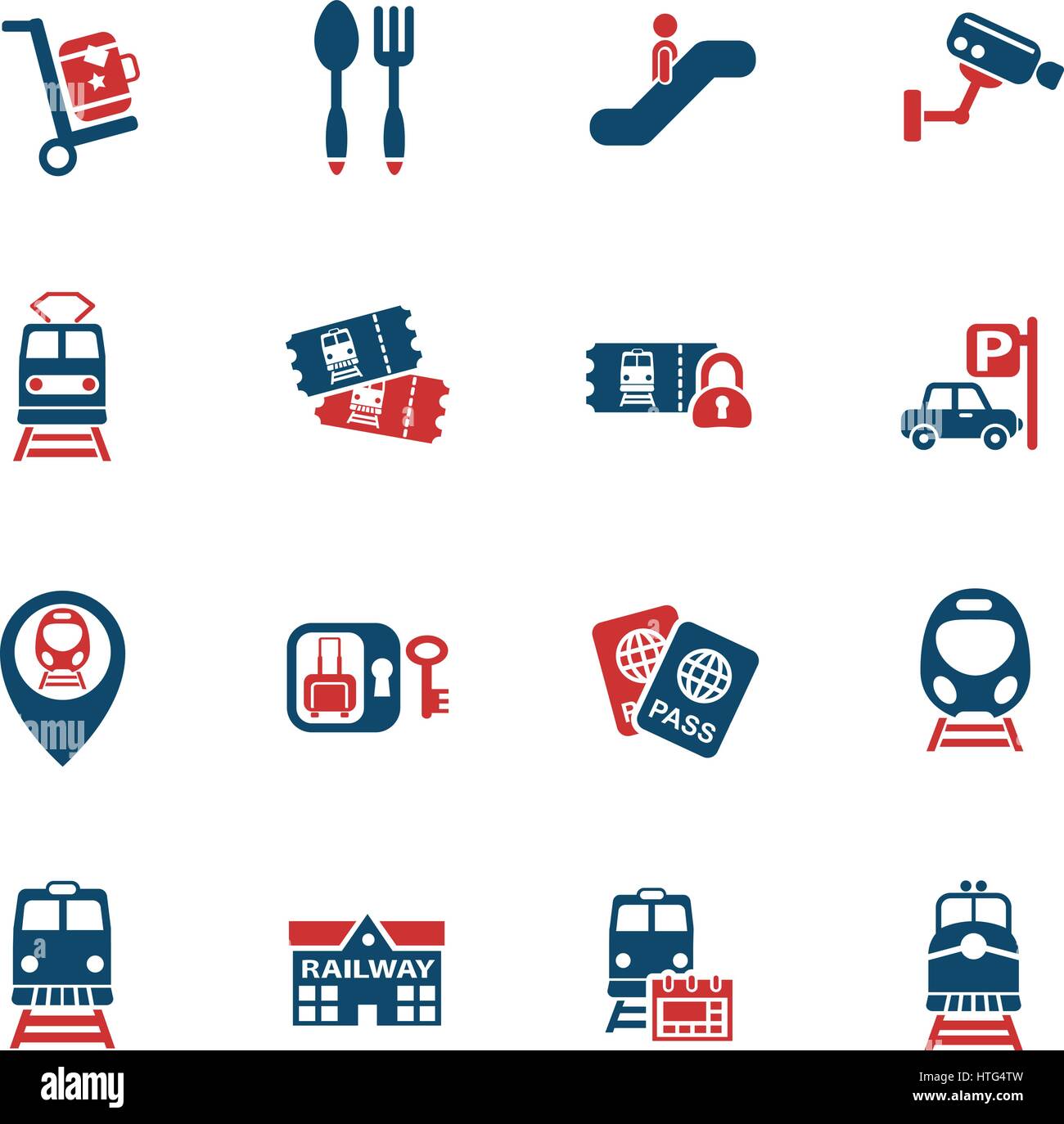 railway station web icons for user interface design Stock Vector Image ...