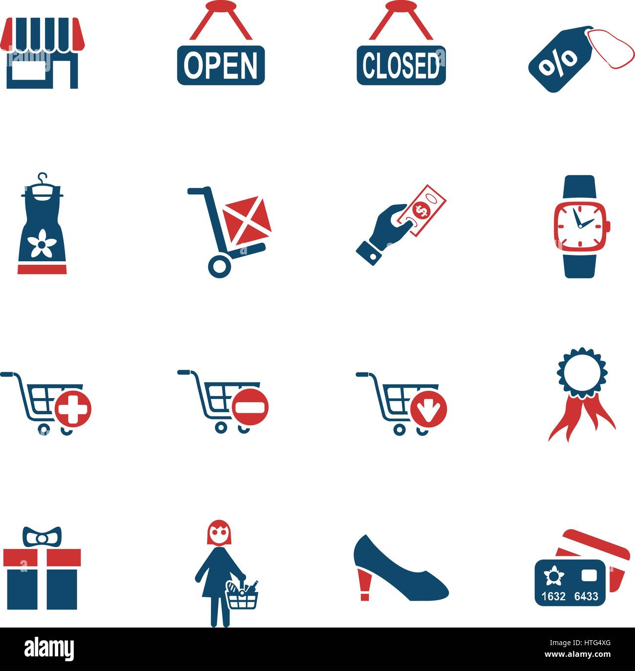 shopping and e-commerce web icons for user interface design Stock ...