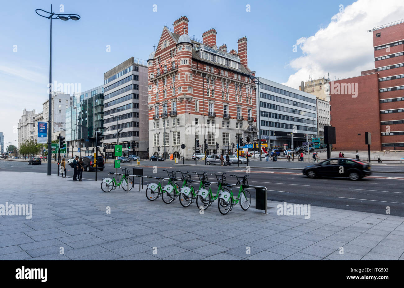 Liverpool England striped building Albion House Stock Photo - Alamy