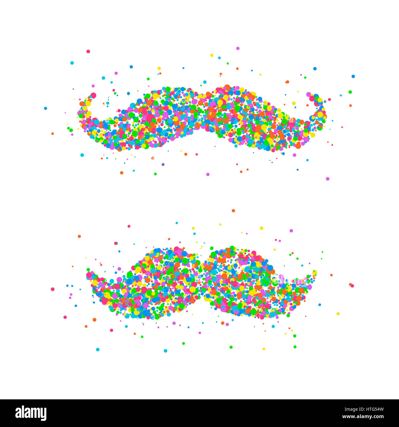 Abstract drawing of a mustache from multi-colored circles. Photo ...