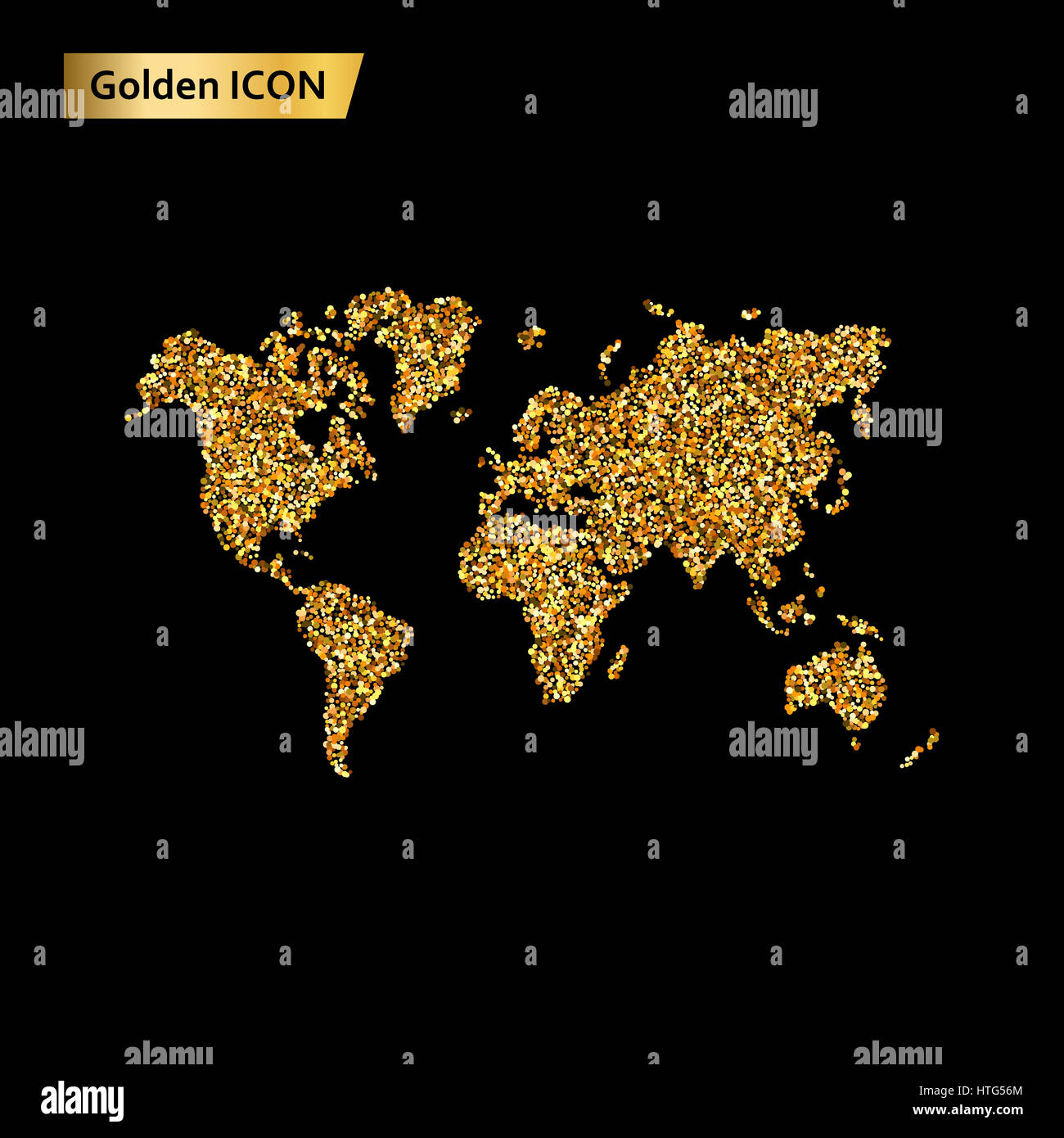 Icon map of the world of the golden circle. Photo illustration Stock ...