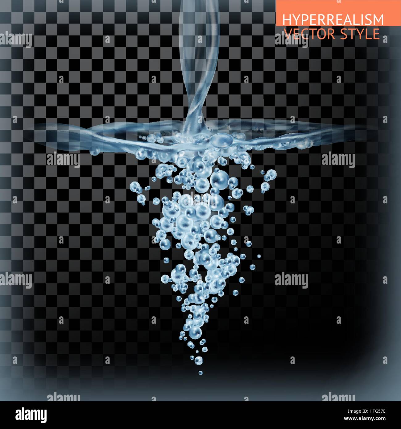 Water splash with transparency, hyperrealism vector style Stock Vector ...