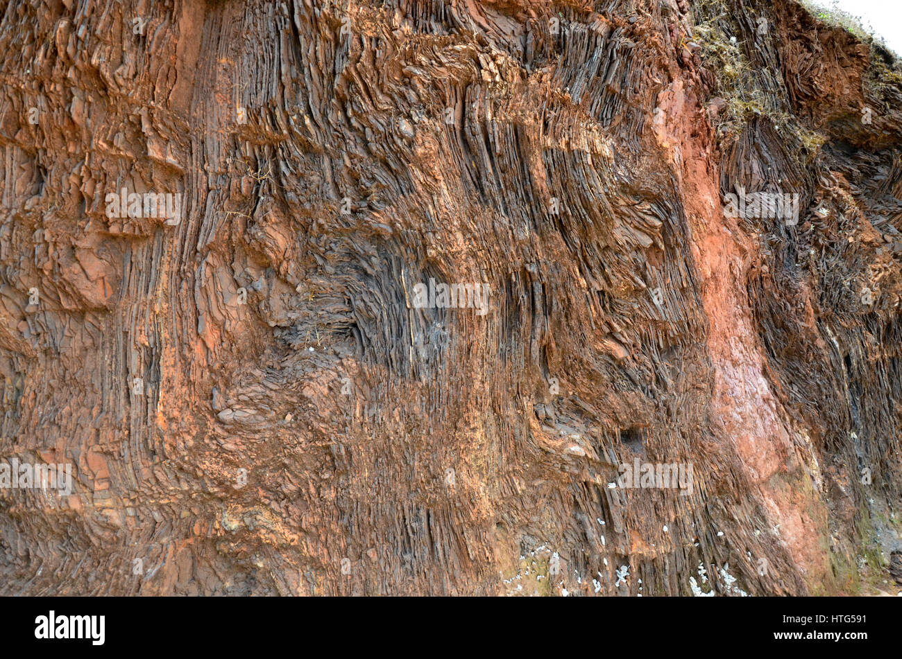Layers of iron ore deposits found in the mullayanagiri mountain ranges ...