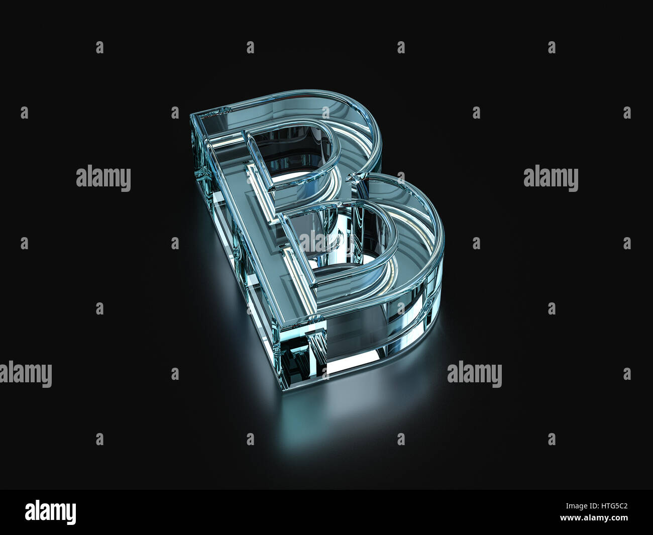 Glass letter B on a black background. 3D illustration Stock Photo - Alamy